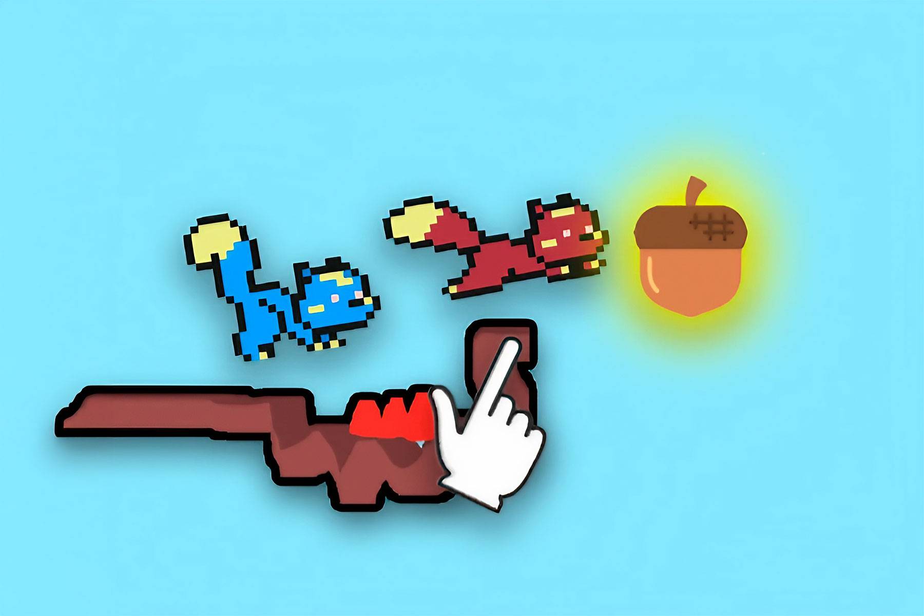 Squirrels and acorn - Draw your level! - WGPlayground.com